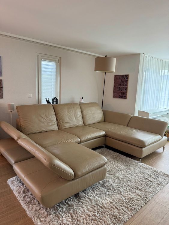 Sofa mit Hocker aus Leder (hochwertig, Neupreis 5'300.-) (Gebraucht) in ...