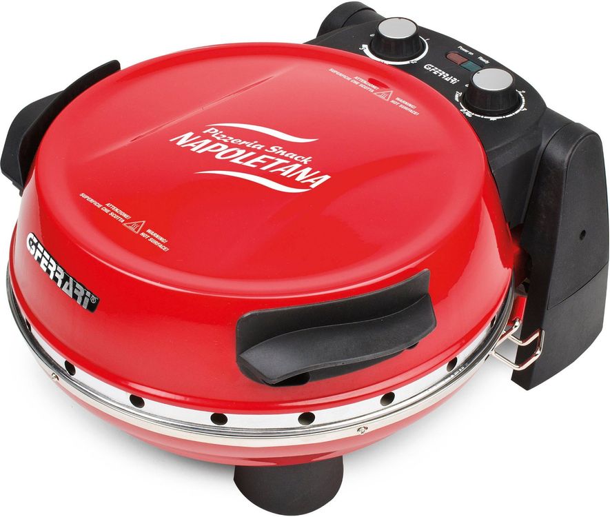 Pizzaofen Delizia G1000606 rot, mit feuerfestem Naturstein (Neu und ...