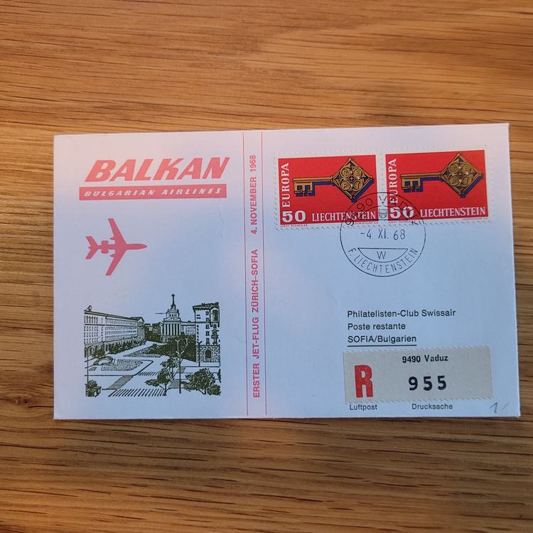 Luftpost Brief Balkan Zürich - Sofia 1968 Vaduz (Gebraucht) in Biel/Bienne für CHF 1 – mit ...