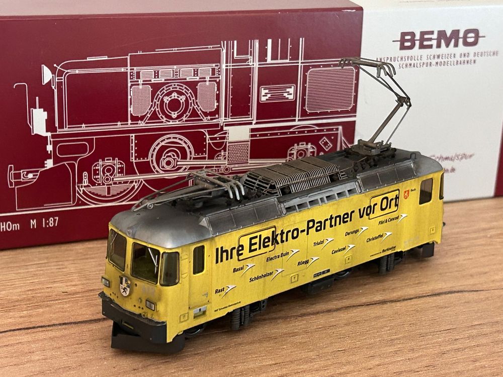 H0m verwittert RhB Ge 4/4 II #612 Thusis / Burkhalter Bemo (Neu (gemäss ...