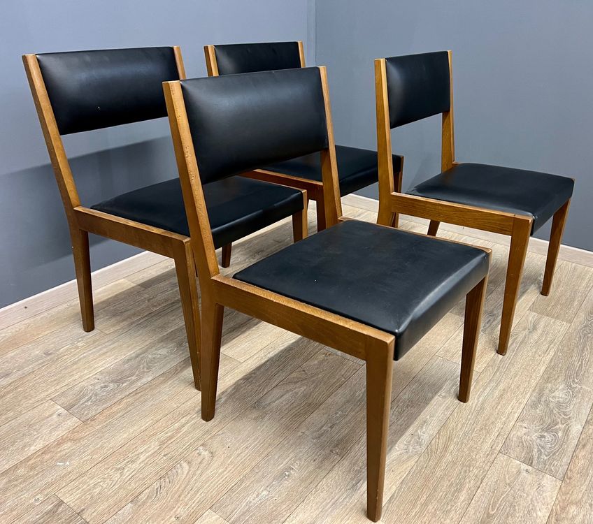 4 Mid Century Designklassiker Stühle Holz Polster Stuhl | Kaufen auf ...