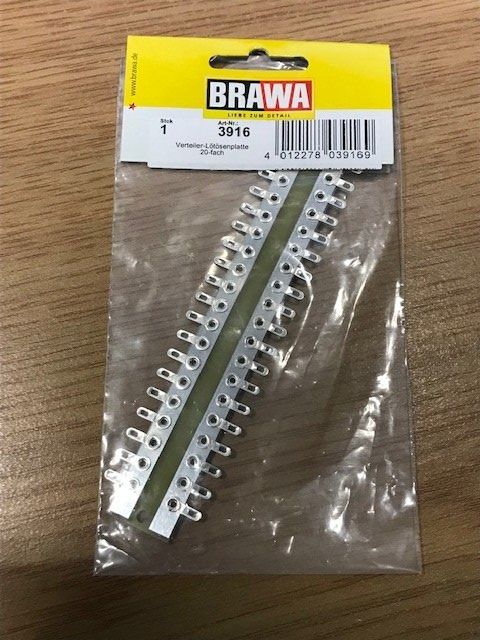 BRAWA 3916 VERTEILER LÖTÖSENPLATTE 20-FACH (Neu und originalverpackt ...