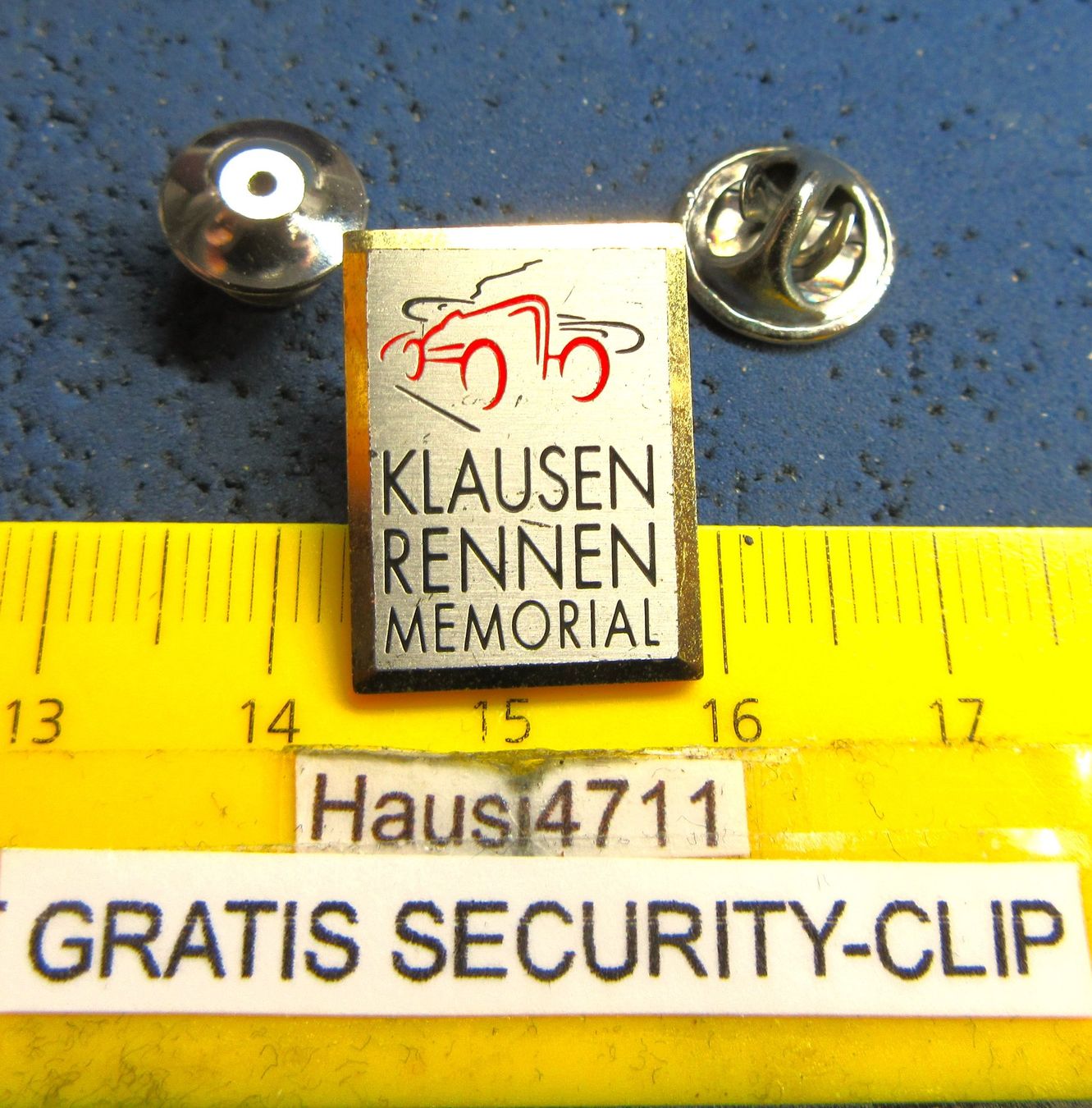 KLAUSEN RENNEN AUTO PIN MEMORIAL GEPRÄGT MIT SECURITY-CLIP (Gebraucht ...