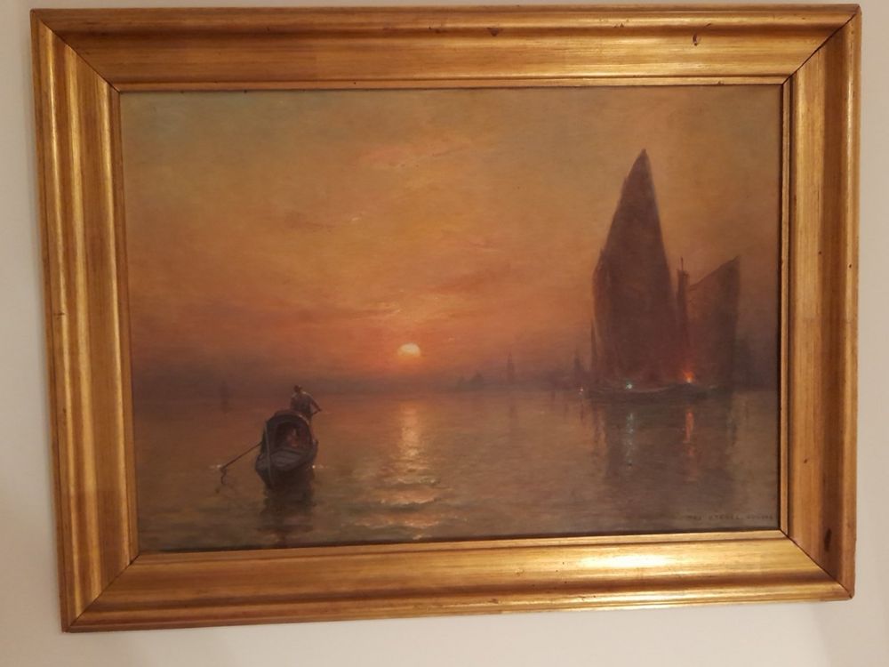 Ölgemälde: Sonnenuntergang am Meer, signiert Max Usadel (Gebraucht) in Männedorf für CHF 91 ...