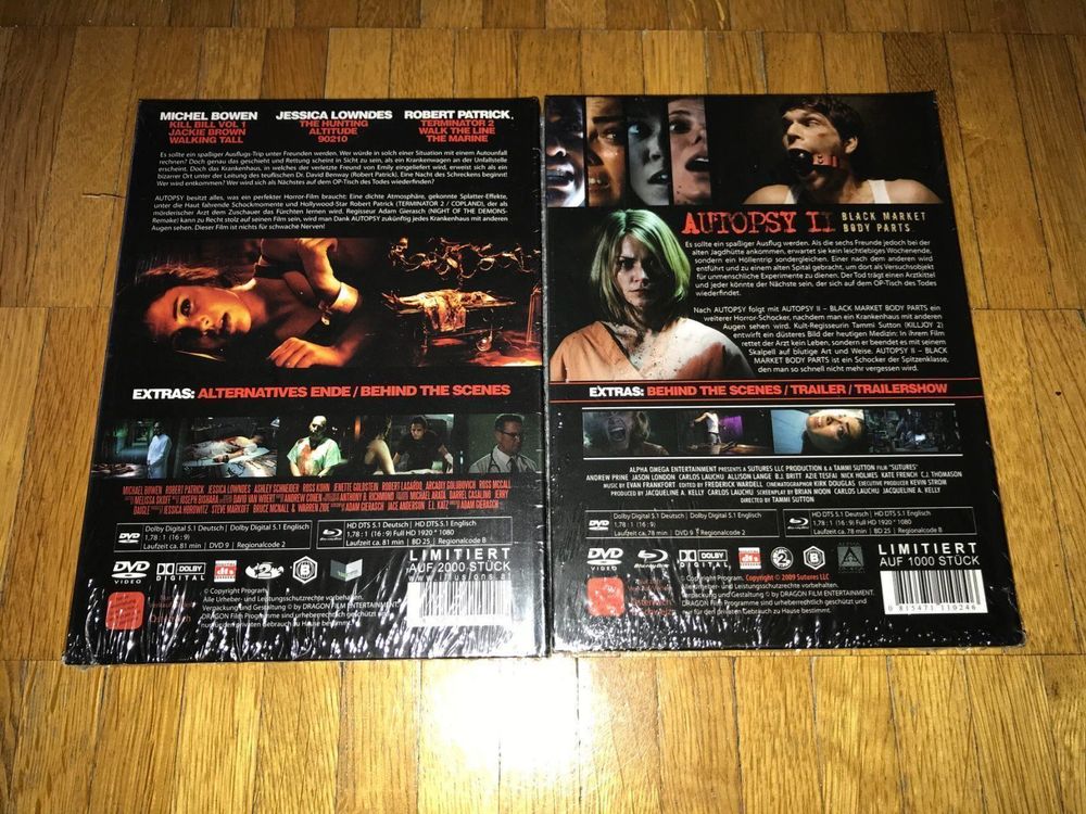 Autopsy 1 & Autopsy 2 - 2 MEDIABOOKS - UNCUT (Neu und originalverpackt ...