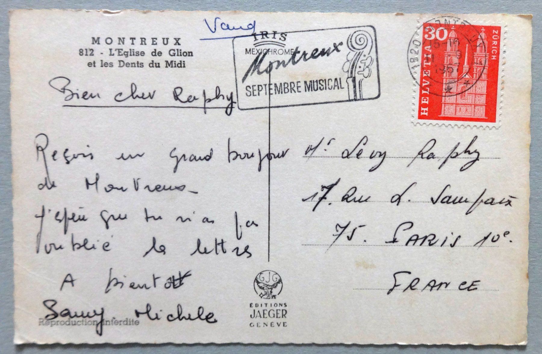 Montreux - L'Eglise de Glion et les Dents du Midi (D'occasion) à ...