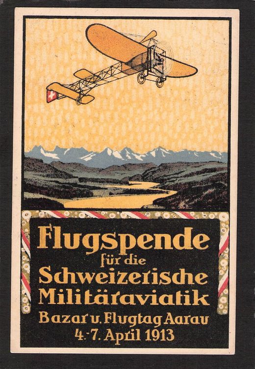 Aviatik ,Flugspende für die Schweiz. Militäraviatik 1913 Aar (Gebraucht) in Reichenburg für CHF ...