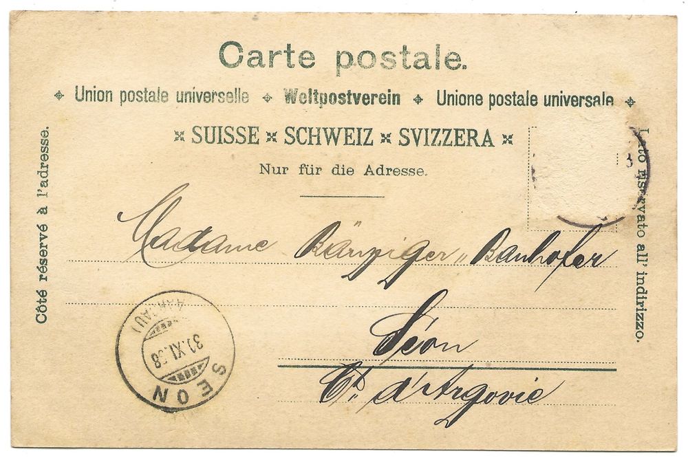 Souvenir de Lausanne (VD) Winter-Litho mit Glimmer - 1898 ! (Gebraucht ...