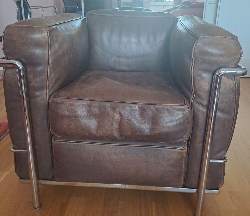 CORBUSIER DESIGNER SESSEL LEDER BRAUN | Kaufen auf Ricardo