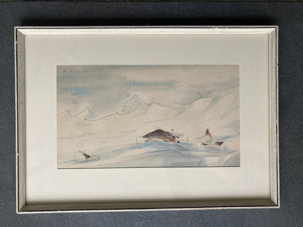 Gemälde Aquarell Winterlandschaft signiert P. Streit 1967 (Gebraucht) in Subingen für CHF 30 ...