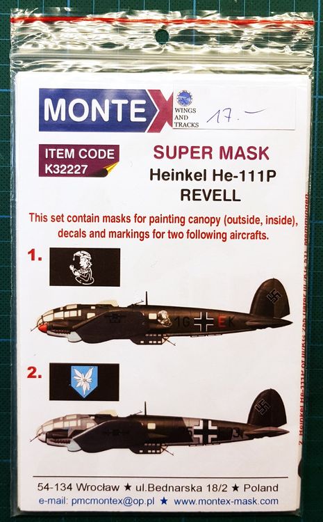 DECALSATZ Montex Heinkel HE-111 P 1:32 (Neu und originalverpackt) in ...