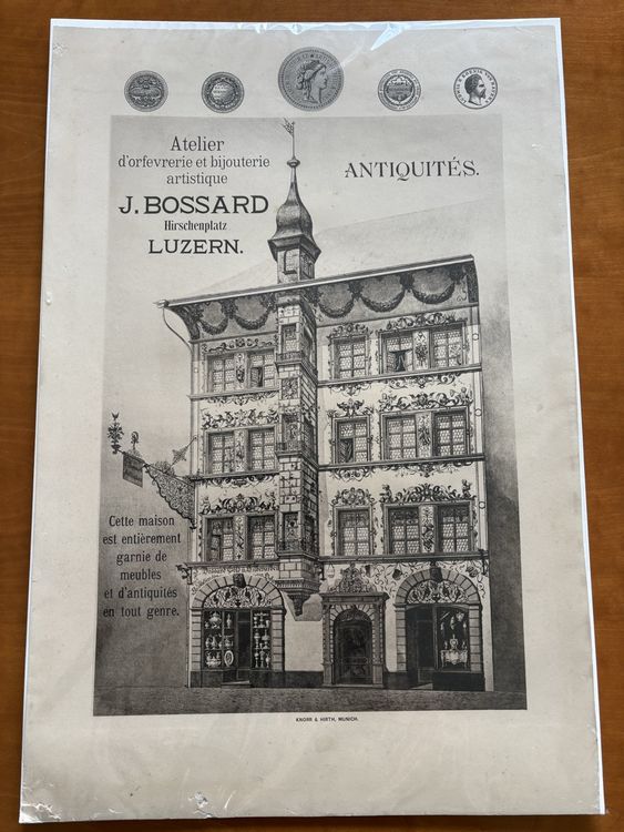 Original Werbeplakat der Firma Bossard in Luzern, um 1900 (Gebraucht ...