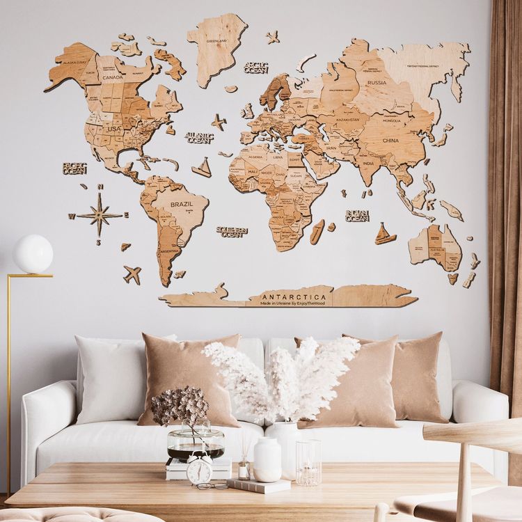 3D Weltkarte 150x90 cm aus Holz (Neu und originalverpackt) in Burgdorf für CHF 249 – mit ...