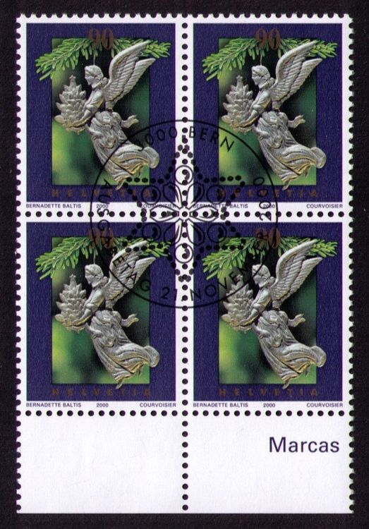 2000_1014_Weihnachtsmarke Engel_Viererblock ET ! (Gebraucht) in ...