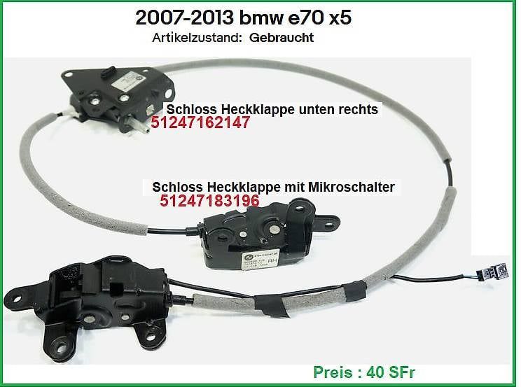 BMW X5 E70 (2007-2013) - Heckklappenschlösser (Gebraucht) in Sins für ...