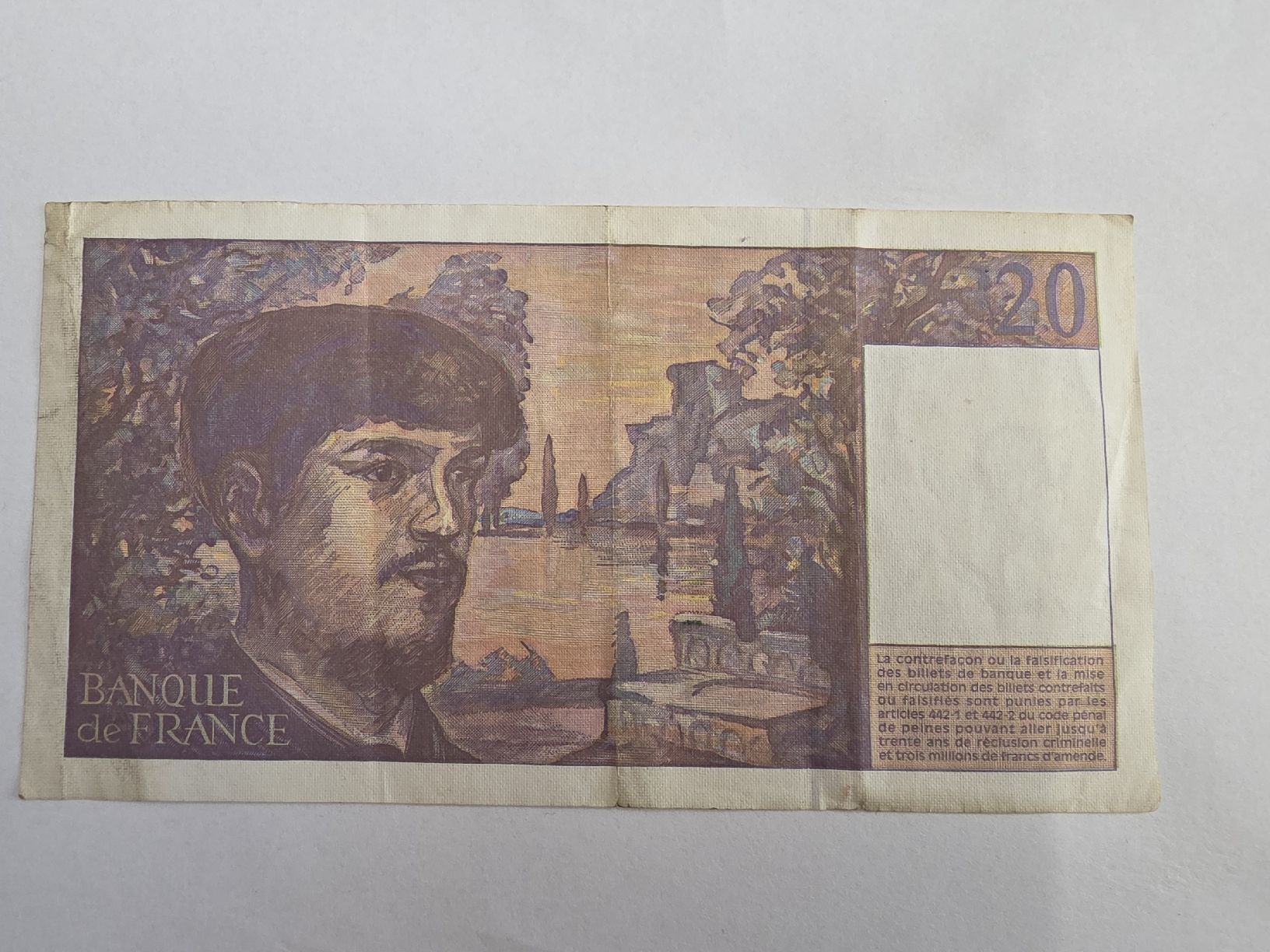 20 Francs Banknote Frankreich, Jahrgang 1997, Claude Debussy (Gebraucht ...