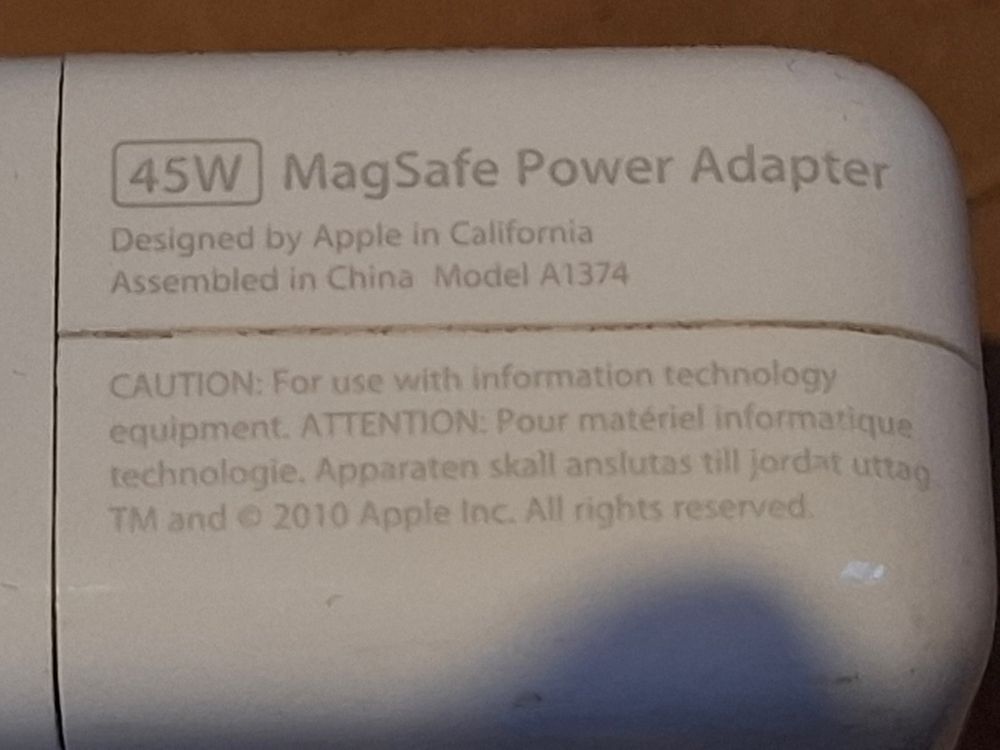 Apple Magsafe 45W Netzteil/Power Adapter A1374 (Version 1) (Gebraucht ...