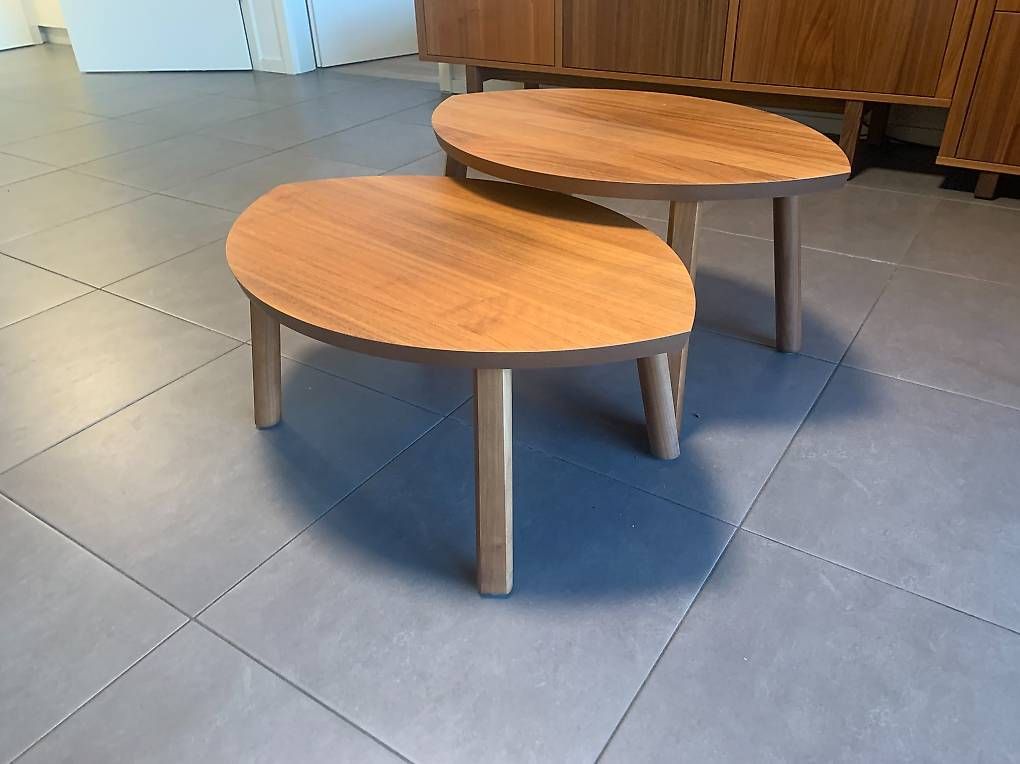 STOCKHOLM Tables gigognes, lot de 2, plaqué noyer (D'occasion) à ...