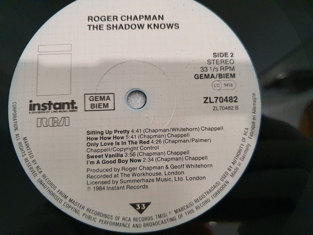 Roger Chapman – The Shadow Knows (Gebraucht) in Uster für CHF 12 – mit Lieferung auf Ricardo kaufen