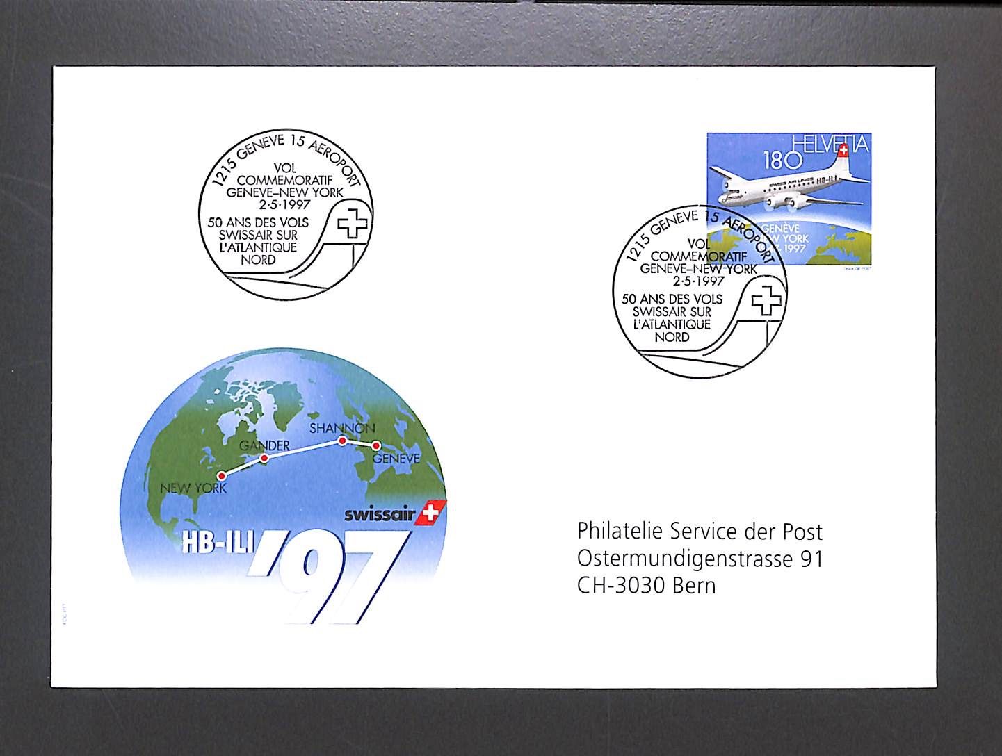 1997 „Vol commemoratif GENÈVE-NEW YORK 2.-5. 1997) (Neu (gemäss ...