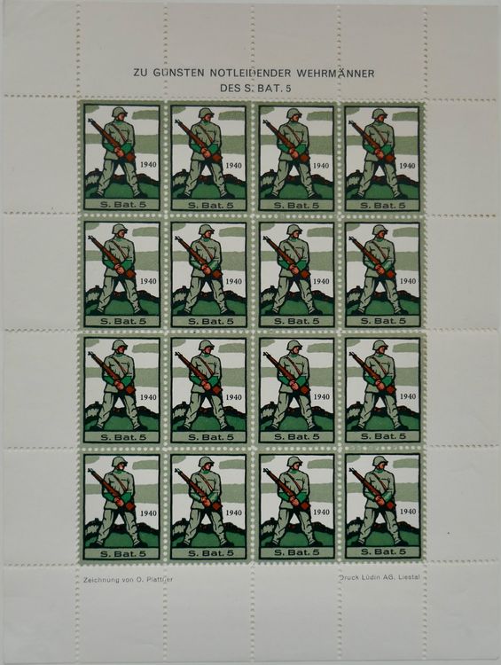 Soldatenmarken Kleinbogen S. Bat. 5 postfrisch (Neu (gemäss Beschreibung)) in Möhlin für CHF 8 ...