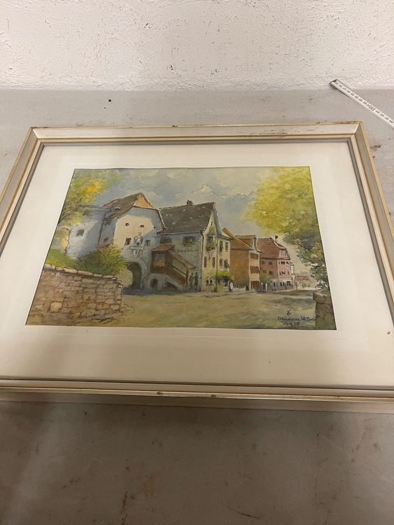 Aquarelle wand Kunst Bild mit Signatur Nr (159) | Kaufen auf Ricardo