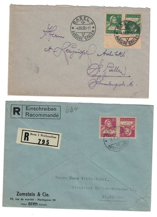 5 Briefe mit Kehrdrucke Tell | Kaufen auf Ricardo