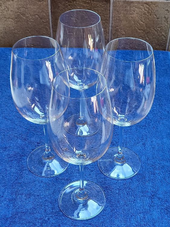 4 edle ROTWEIN-GLÄSER, Kristall; neu! (Neu (gemäss Beschreibung)) in ...