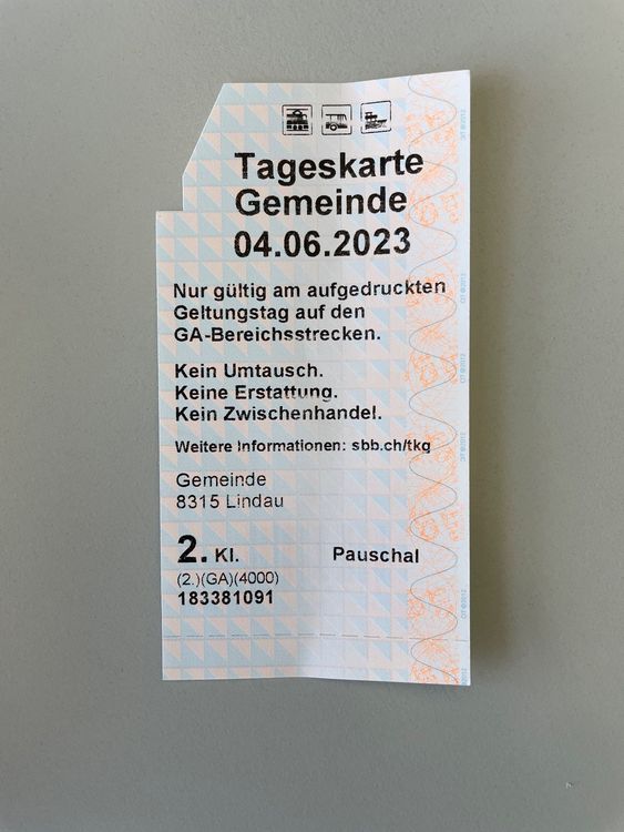 Sbb GA Tageskarte 4 june 2023 PICK UP ZURICH | Kaufen auf Ricardo