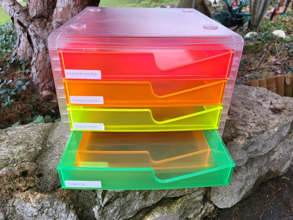 Styro Schubladenbox NeonLine,5 Schubladen, Transparent | Kaufen auf Ricardo
