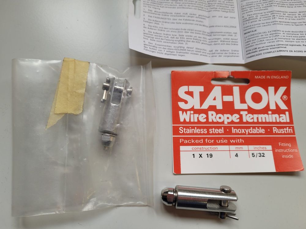 STA-LOK, Wire Rope Terminal Klemme Rostfrei - 2 Stück ø4mm (Neu (gemäss Beschreibung)) in Rüti ...