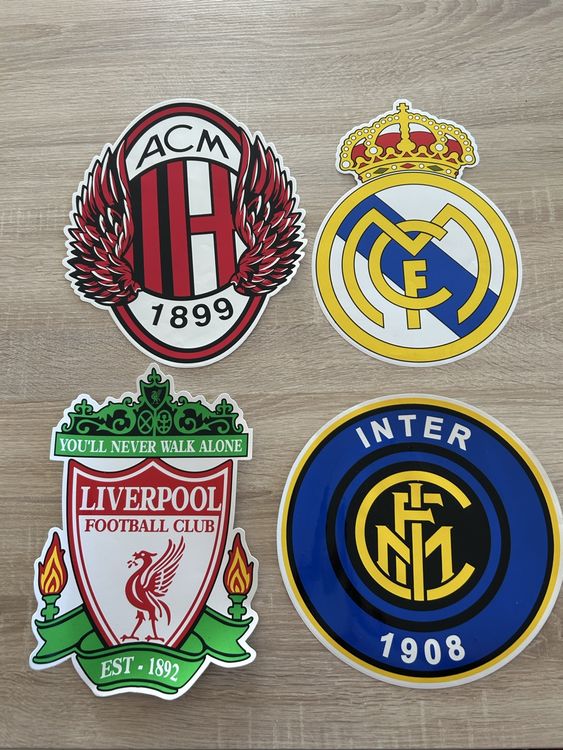 Lot de 4 grands Stickers clubs foot Inter Milan Liverpool (Neu (gemäss ...