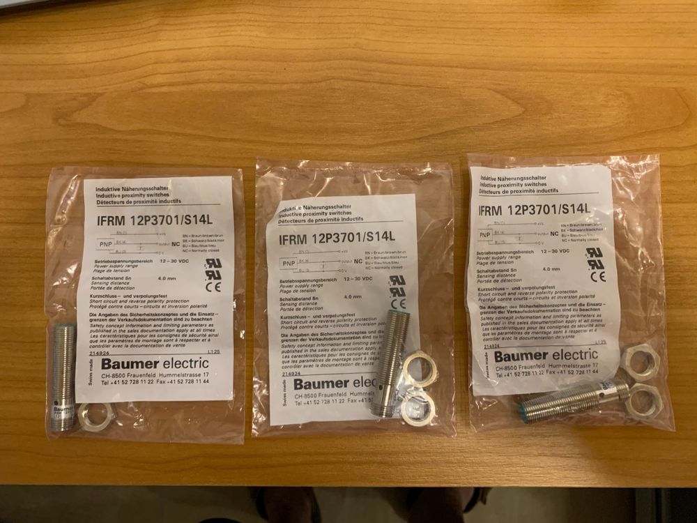 Baumer electric Sensor (3 Stk.) Typ IFMR 12P 3701 S14L PNP (Neu (gemäss ...
