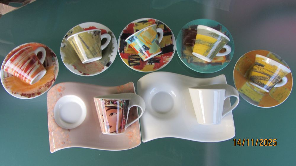 Edle Espressotassen, neuwertig, spezielles Design, 7 Stk. (Neu (gemäss ...