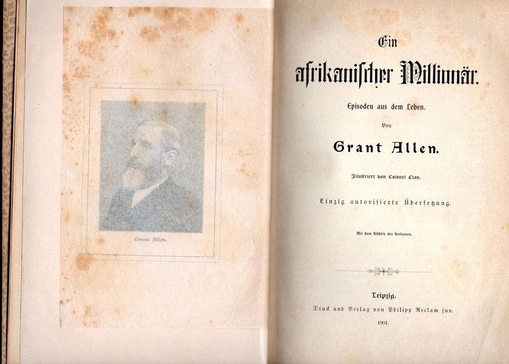 Grant Allen "ein afrikanischer Millionär" 1901 (Gebraucht) in Zürich für CHF 5 – mit Lieferung ...