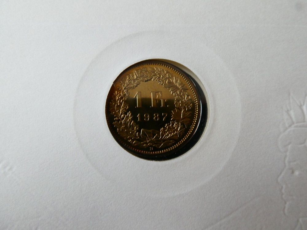 Schweiz 1987, 1 Franken unzirkuliert - Münzbrief (Neu (gemäss Beschreibung)) in Hinterforst für ...