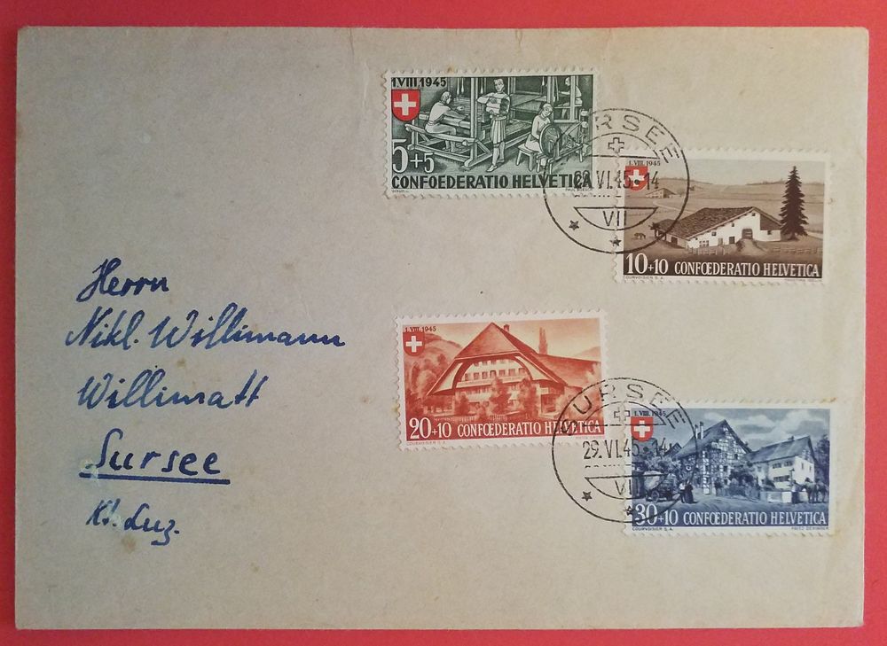 B291) 1945, Pro Patria Satzbrief Kt. 120-. | Kaufen auf Ricardo