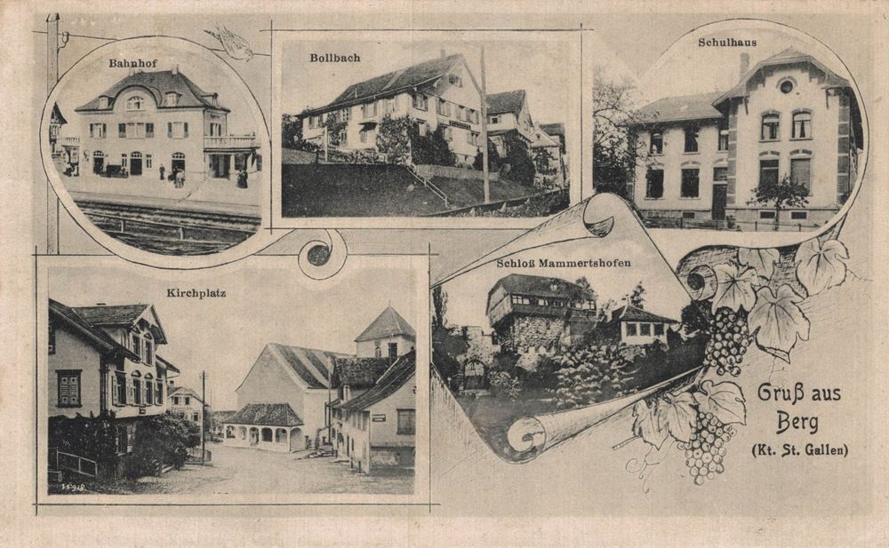 Gruss aus Berg (SG). Bahnhof, Bollbach, Schulhaus | Kaufen auf Ricardo