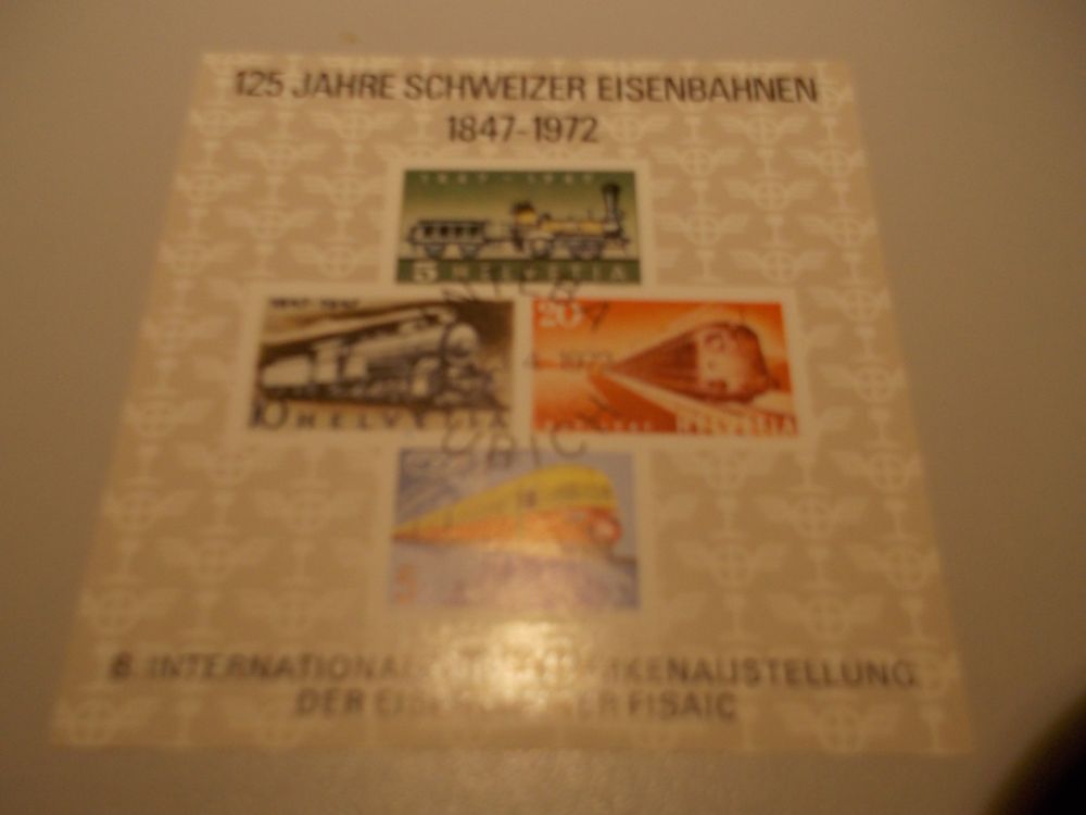 Vignettenblock 125 Jahre Eisenbahn Schweiz 1972 | Kaufen auf Ricardo