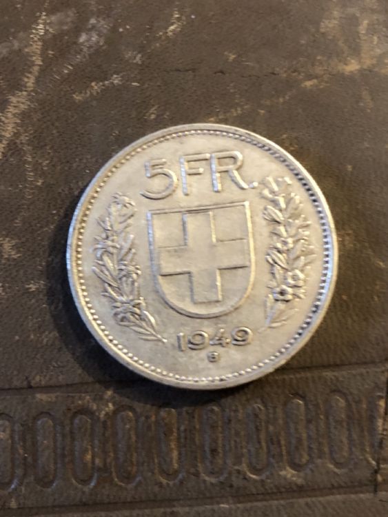 Schweizer 5 Franken Münze, 1949, Sammlerstück (Gebraucht) in Mühlethal für CHF 16 – mit ...