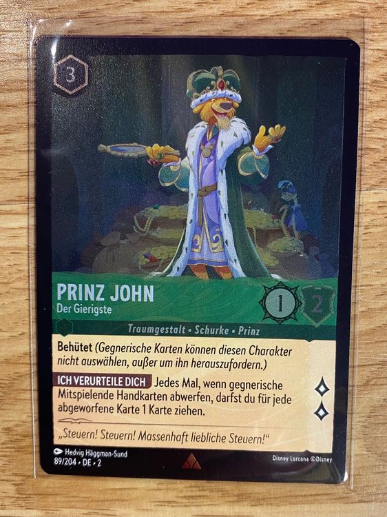 Disney Lorcana 2 De Prinz John Foilholo Rare 89204 Kaufen Auf Ricardo