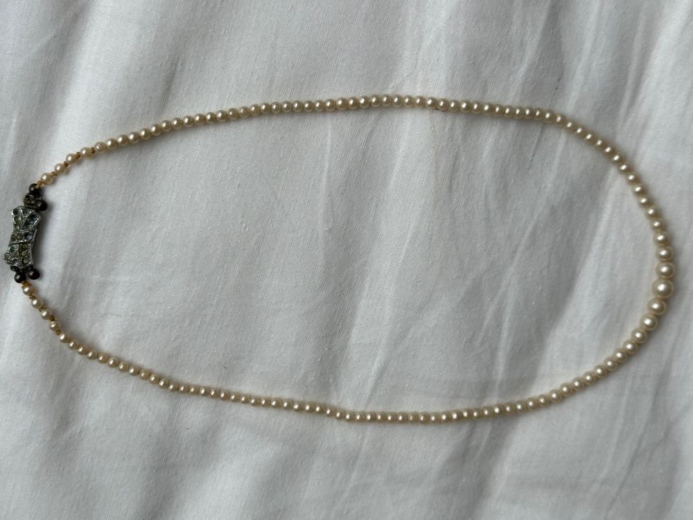 Collier,Perlenkette, echt Perlen,antik,mit schönem Verschlus (Gebraucht ...