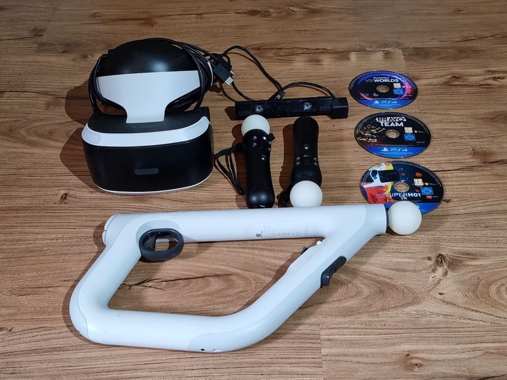 PS VR + MOVE + AIM-CONTROLLER + 3 SPIELE + Camera (Gebraucht) in Eyholz ...