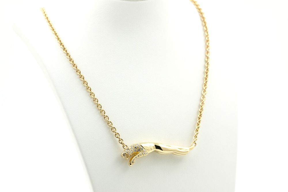 Collier mit springendem Panther Brillanten 18K Gold *S4219 (Gebraucht ...
