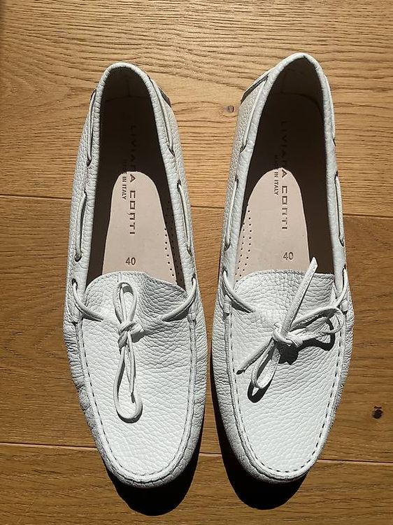 Weisse Ledermokassins von Livia Conti, Grösse 40, Top! (Neu (gemäss ...