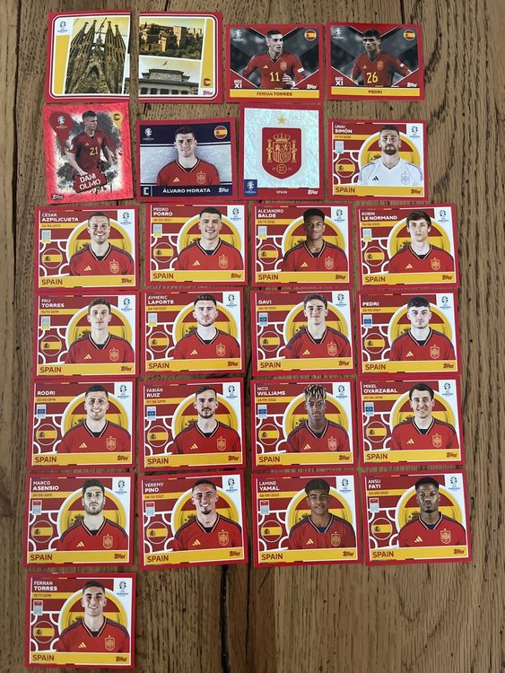 UEFA Euro 2024 Topps Sticker TEAM ESP KOMPLETT ESP P1- ESP21 | Kaufen ...