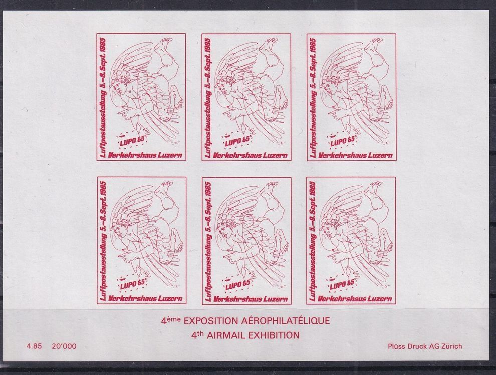 Flugpostvignette (Block) ungebraucht, LUPO 1985+++ (Gebraucht) in ...