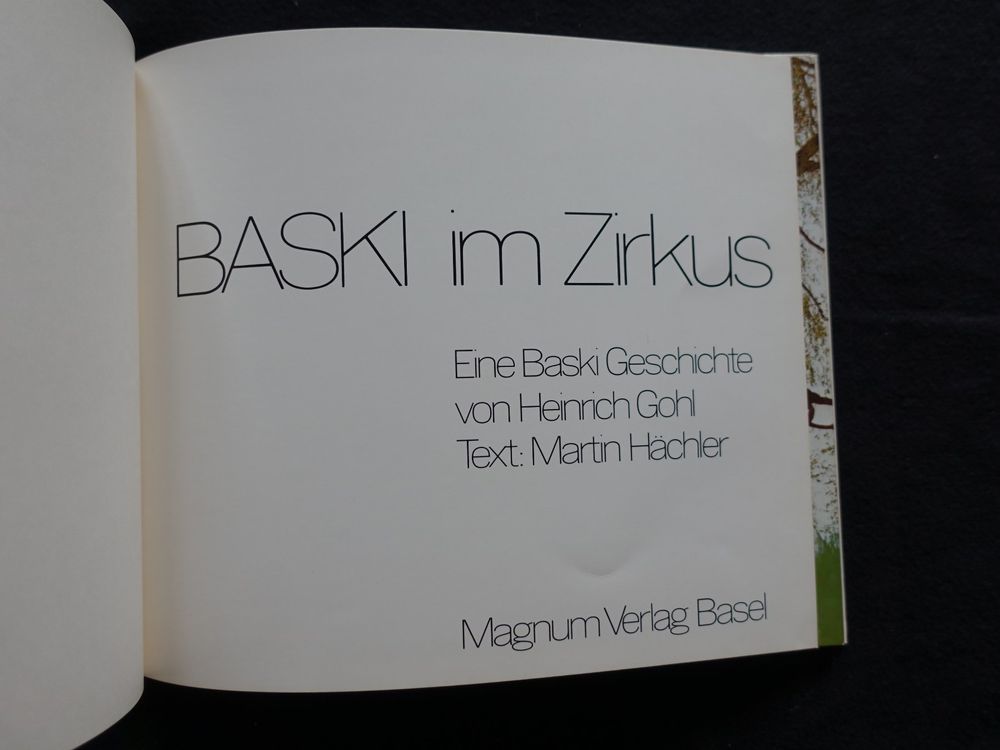 Baski im Zirkus. Heinrich Gohl, Text: Martin Hächler. 1978 | Kaufen auf ...