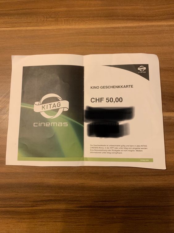 Kino Gutschein Kitag Cinemas (Gebraucht) in Langenthal für CHF 40 – mit ...