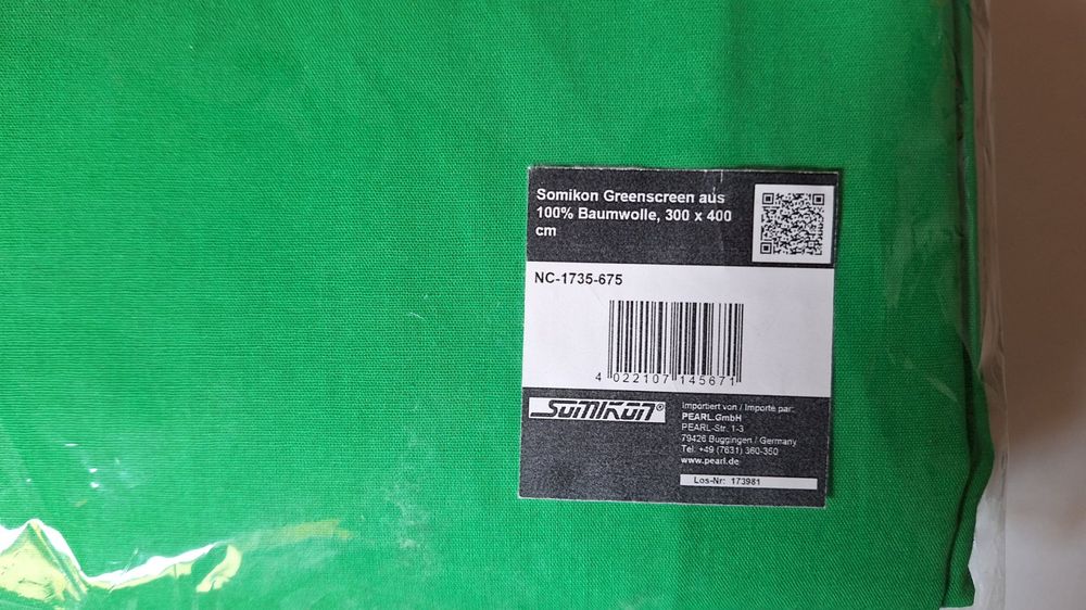 Somikon Greenscreen aus 100% Baumwolle, 300 x 400 cm (Gebraucht) in ...